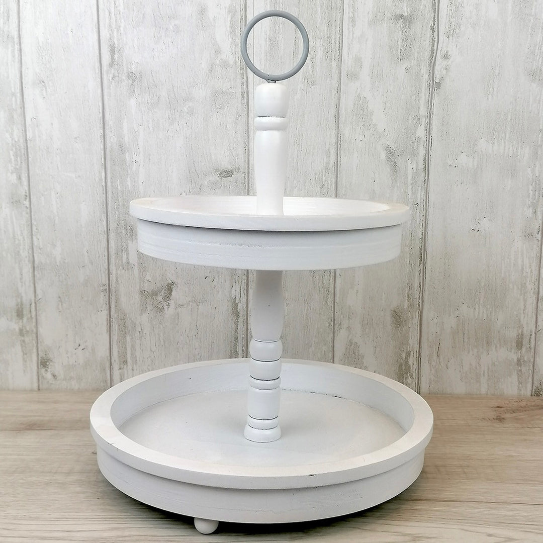Collecting Seashells | Stunning Home Decor | White Two Tiered Tray
